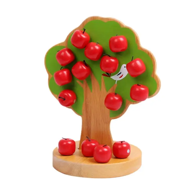 Kids Baby Magnetic Wooden Apple Tree Learning Education Preschool ...