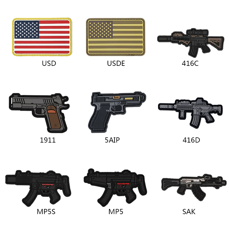 IDOGEAR-TMC-Tactical-PVC-Patch-Flag-Name-Large-US-Flag-Badges-Hook-and ...