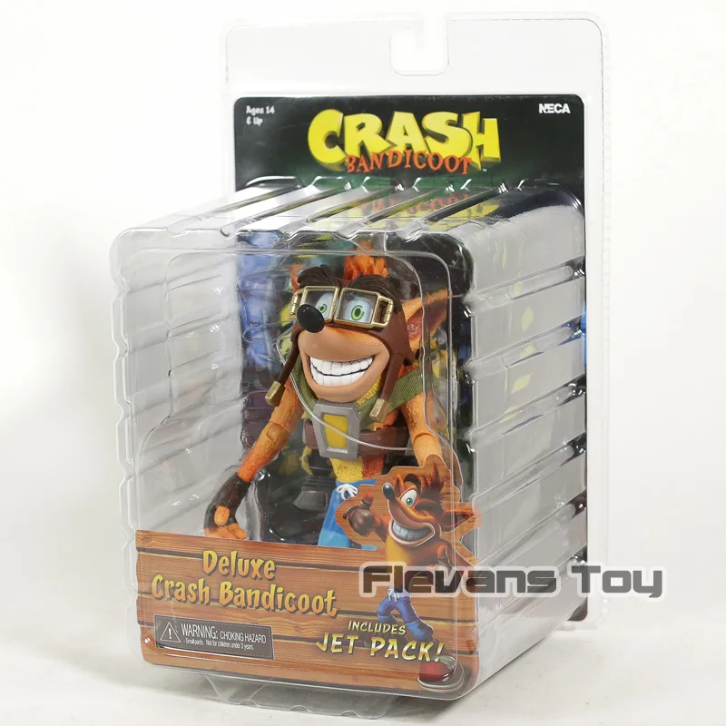 NECA Crash Bandicoot Deluxe Crash with Jetpack 7" Scale PVC Action ...