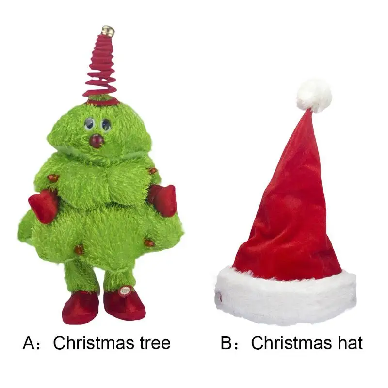 Singing and Dancing Christmas Tree Moving Toys Christmas Hat Electric ...