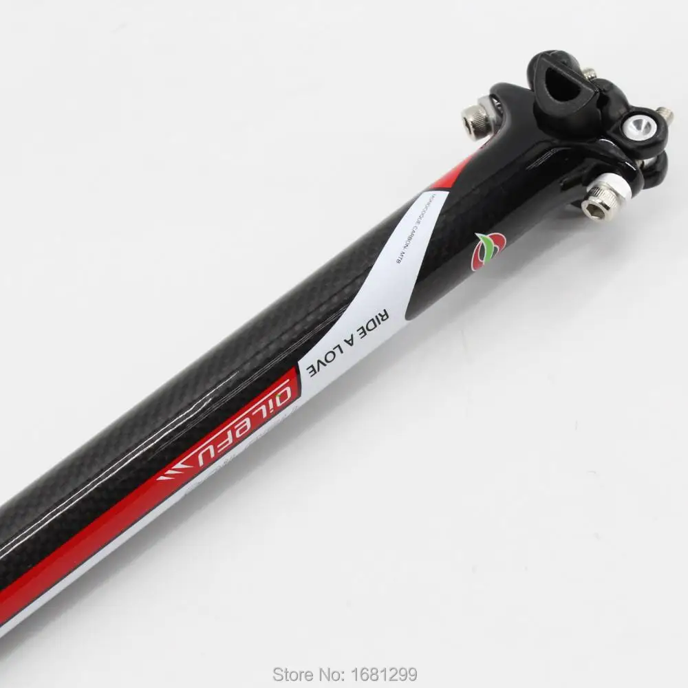 Bike Seat Suspension Green Matte Full Carbon Fiber Road/Mountain Bike Seatpost, 31.6mm X Seat ...