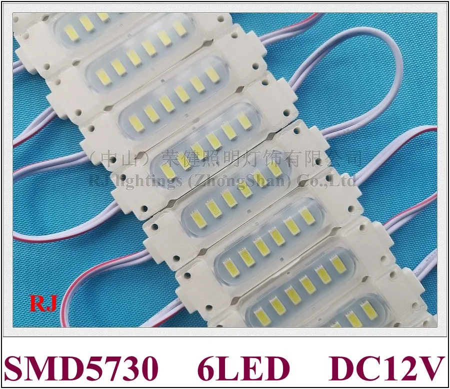 Módulo de luz LED de inyección 5730, módulo LED DC12V 70mm * 20mm SMD 5730, 6 LED 2W 200lm, PCB ...