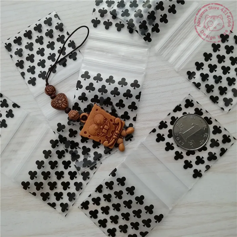 175175-Mini-Zip-lock-Bags-Baggies-Black-Clubs-Club-Poker-Cards-Design ...