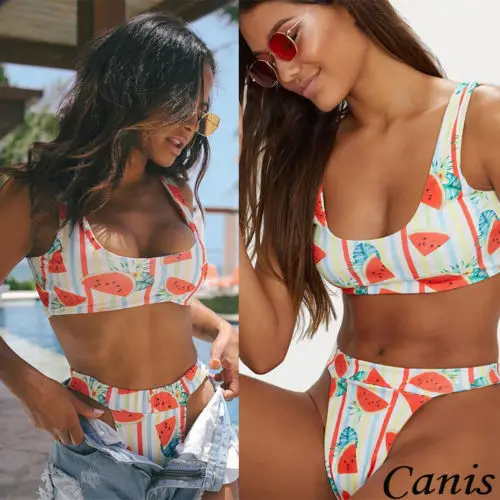 Sexy Womens Watermelon Push Up Padded Bra Bandage Bikini Set Swimsuit