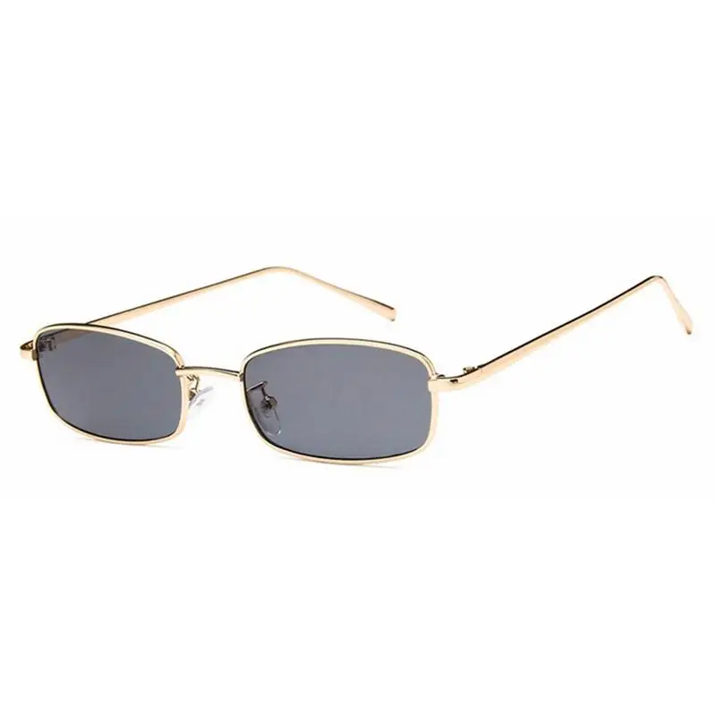 Retro Modern Small Square Sunglasses Metal Frame Transparent Lens ...