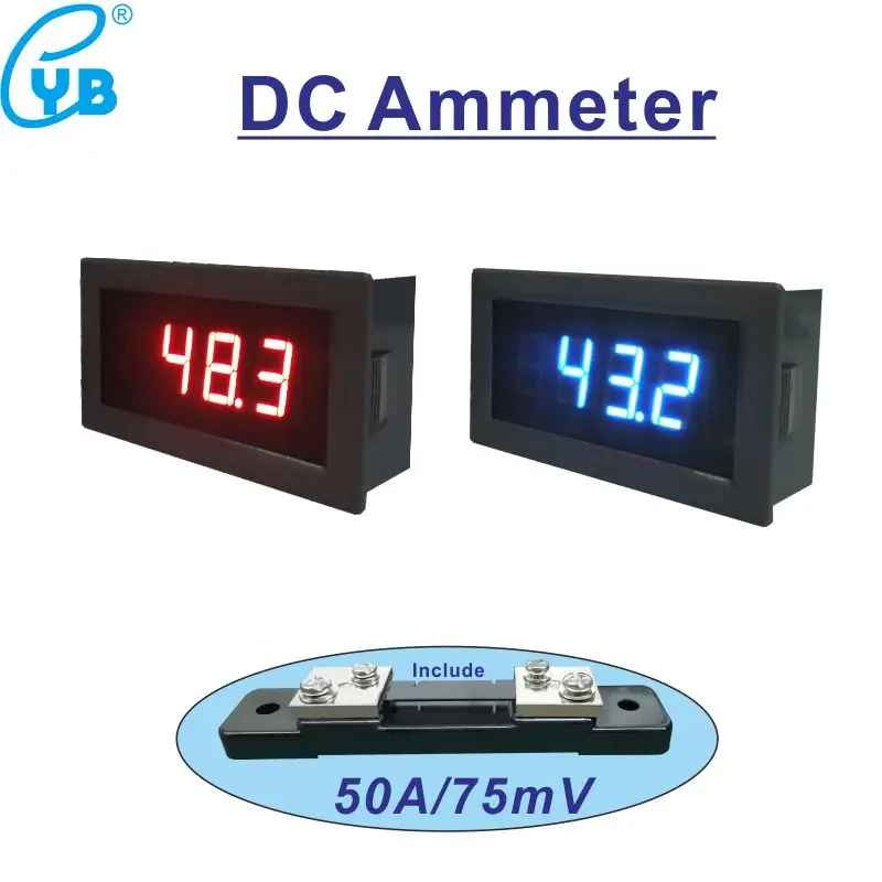 DC 50A 75mV Current Shunt Resistor Panel for Digital Amp Analog Meter ...