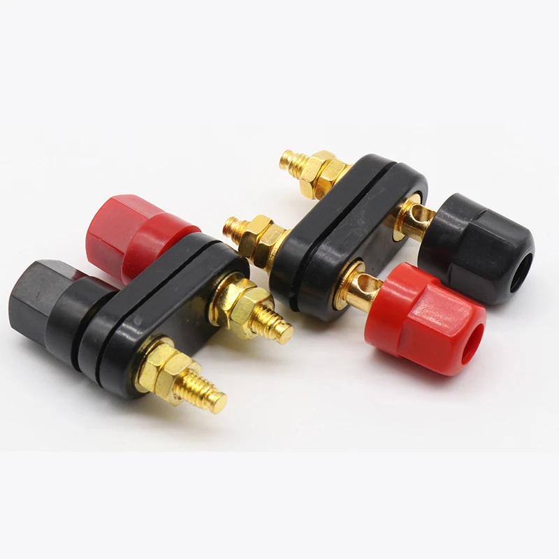 2 Pcs/set Banana Plugs Couple Terminals Red Black Connector Amplifier ...