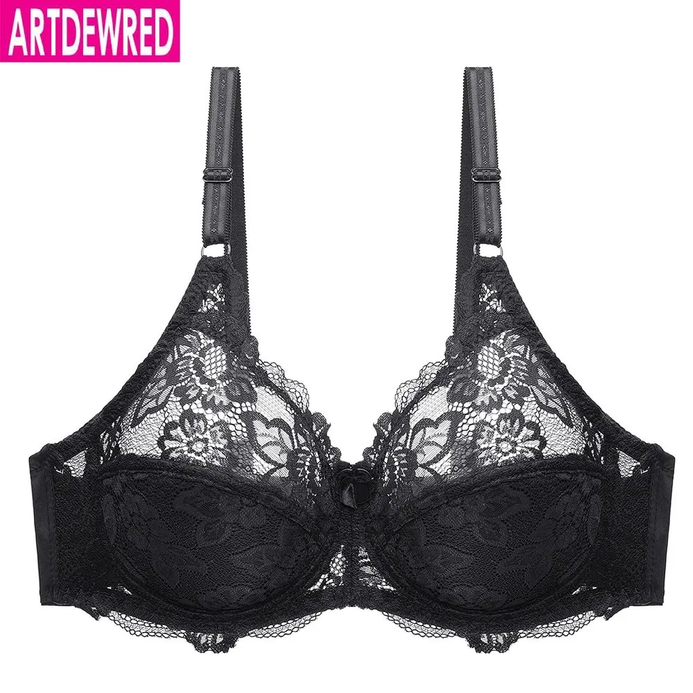 Bralette de encaje de malla negra para mujer, lencería Sexy de talla ...