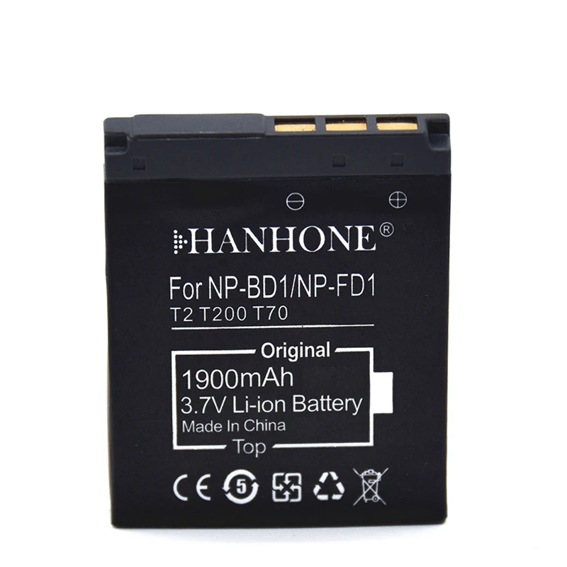 1900 mAh NP BD1 NP FD1 Bateria Li ion Recarregável para Sony T2 T200 T70 T700 T300T77 T500 T90 ...