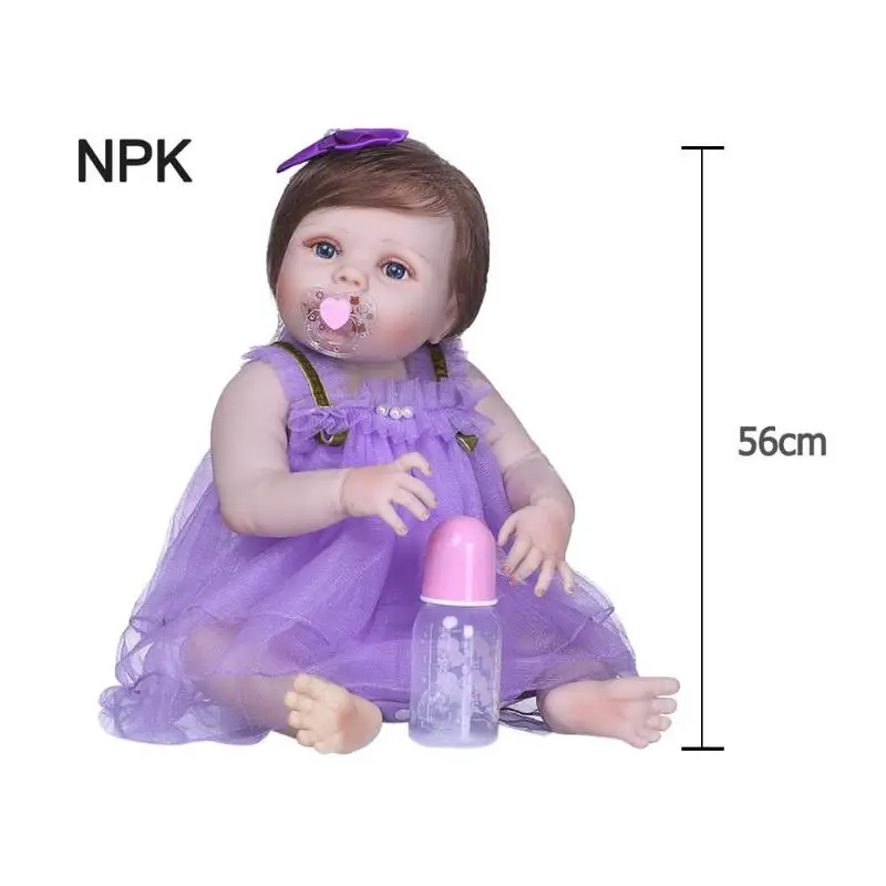 NPK 56cm Simulation Doll Cute Realistic Vinyl Simulation Doll Lifelike ...