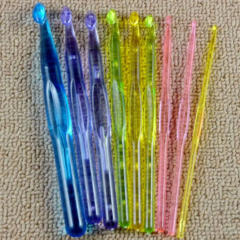 9pcs-Plastic-Crocheting-Acrylic-Crochet-Hooks-Needles-For-Home-DIY ...