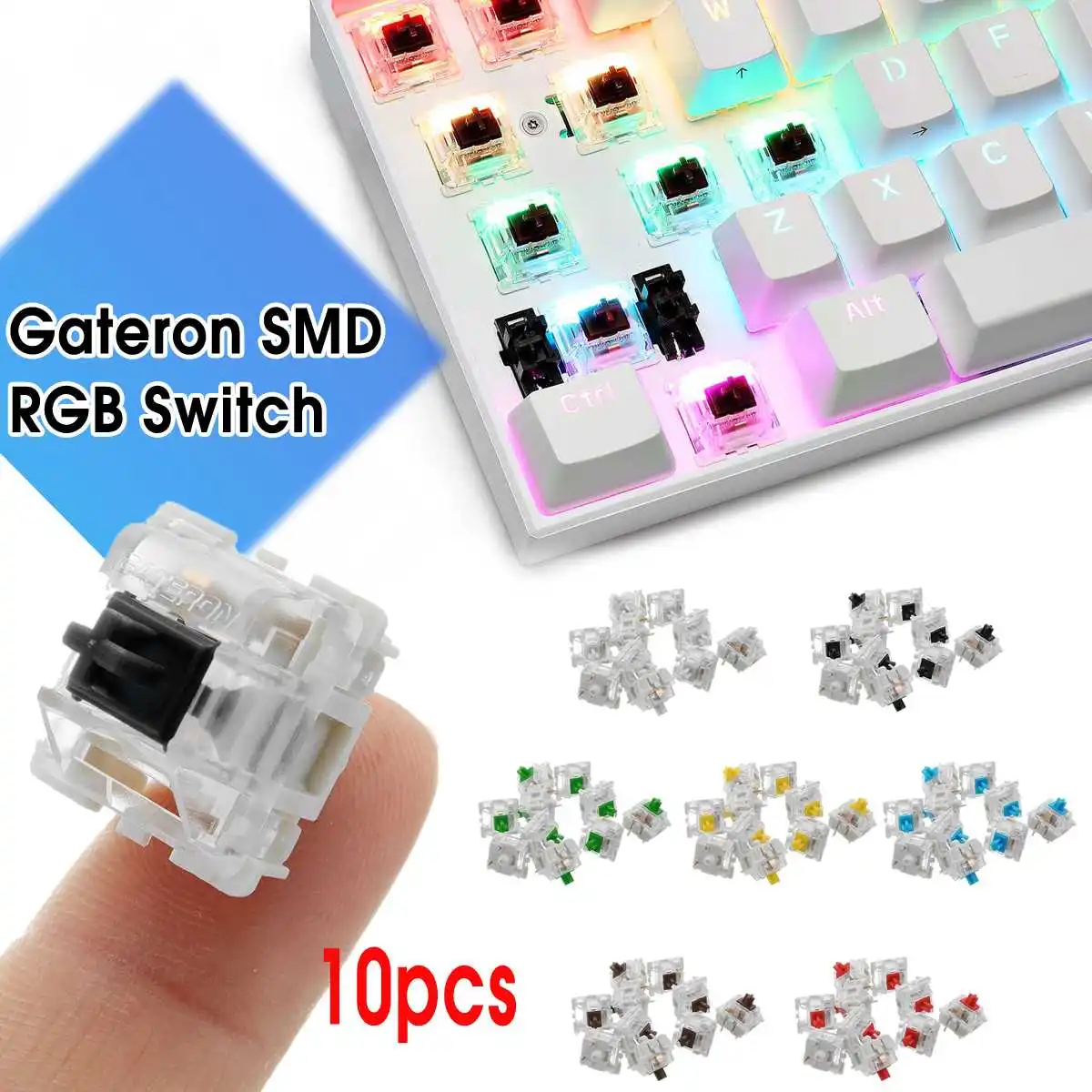 10Pcs 3 Pin RGB SMD Switch Gateron Switch Black Blue Red Brown White ...