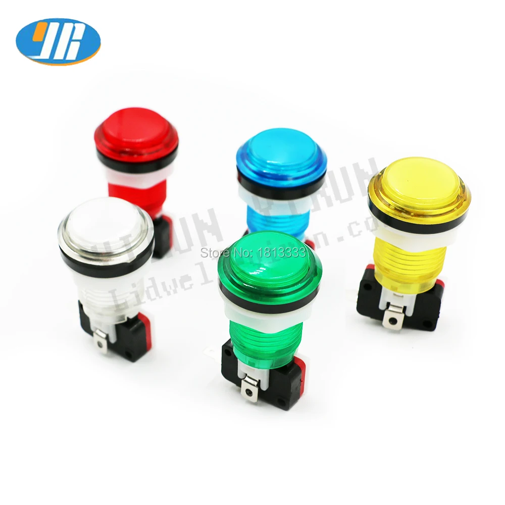 1pcs 12v Illuminated Push Button 33mm Round Switch Clear Body Led Light For Arcade Game Diy ...