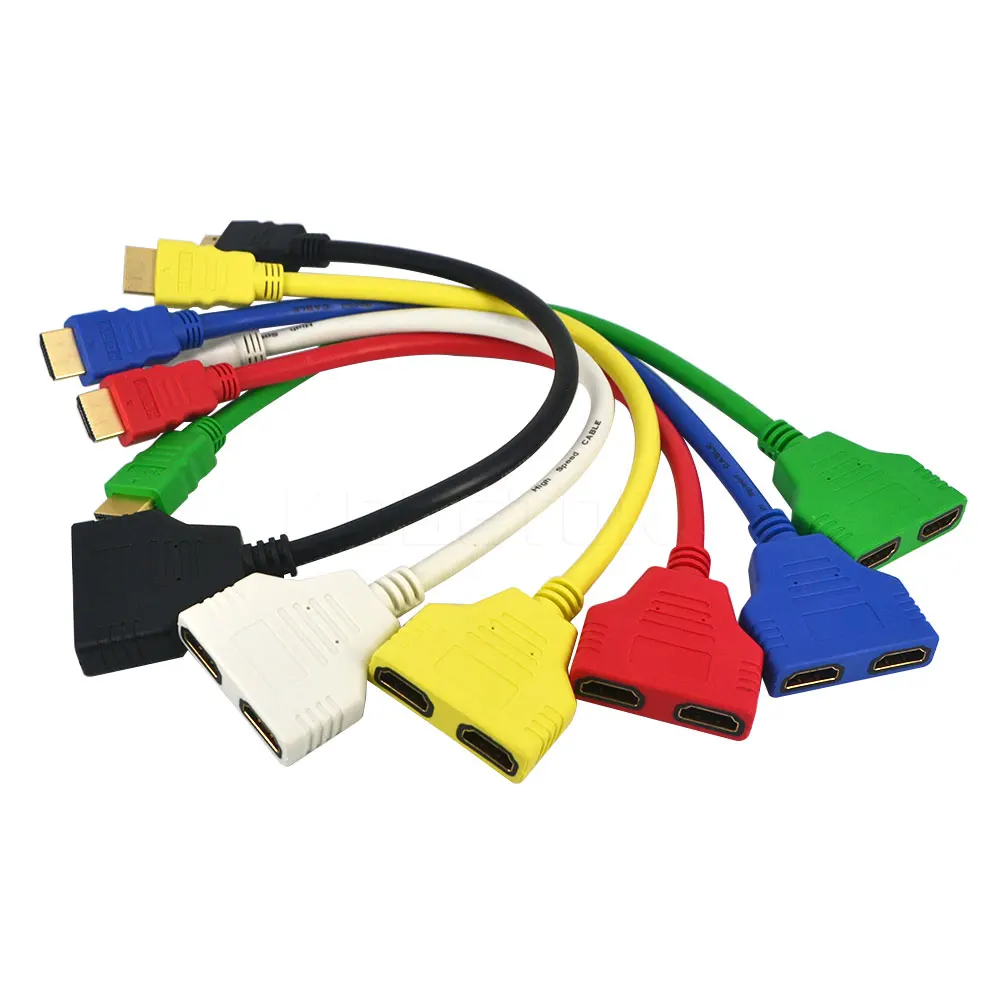 Kebidu 20CM 1pcs/lot HDMI Splitter Cable 1 Male To Dual HDMI 2 Female Y ...