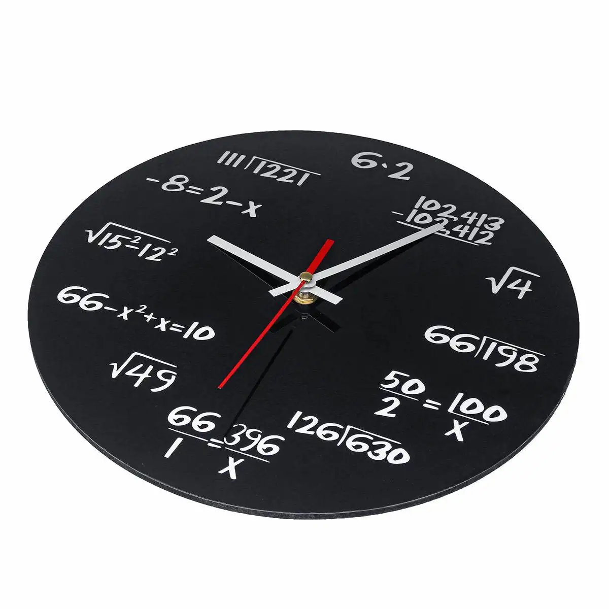 Matte Black Metal Mathematics Math Algebra Blackboard Pi Wall Clock ...