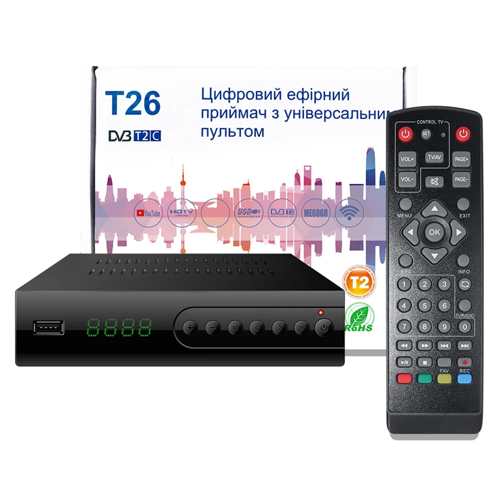 T26 DVB T2 C Smart TV Box Full HD 1080P STB HDTV H.264 TV Digital ...