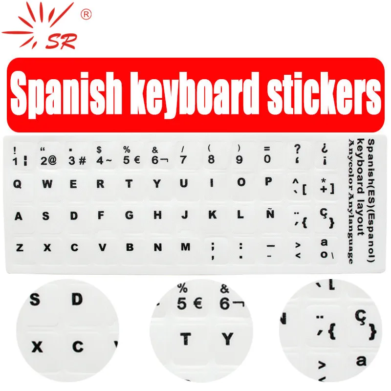 Sr Standard Spanish Language 7 Types Keyboard Stickers Layout Button ...