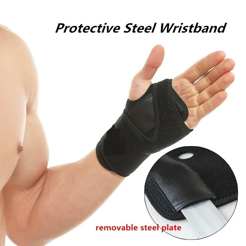 New-Removable-Steel-Plate-Protective-Wristband-Adjustable-Palm-Hand ...