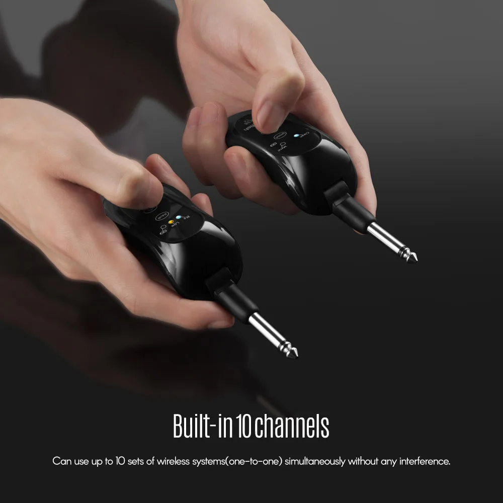 Перезаряжаемая UHF Беспроводная гитарная система гитарный приемник ...