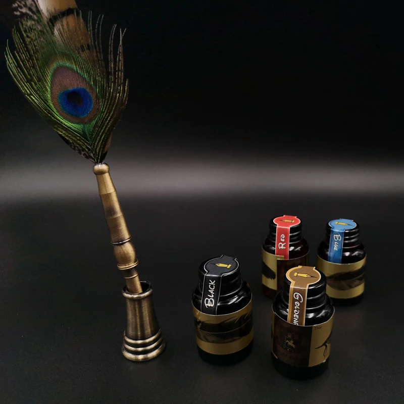 Peacock Feather Quill Pen