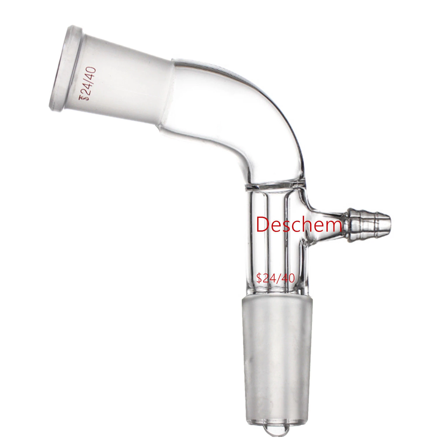 24/40,glass Adapter Vacuum Take Off,105 Bend,with Hose Connector Tube ...