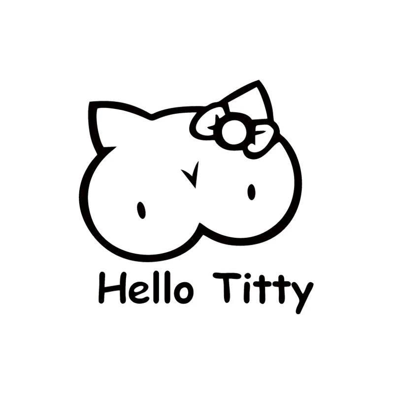 Hot Sale Personality Style Hello Titty Breasts Decal Funny Car Vinyl Sticker Window Car ...