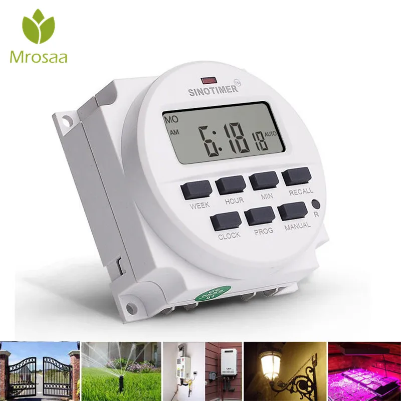 12V-220V Automatic LCD Digital Electric GardenWater Timer Programmable ...