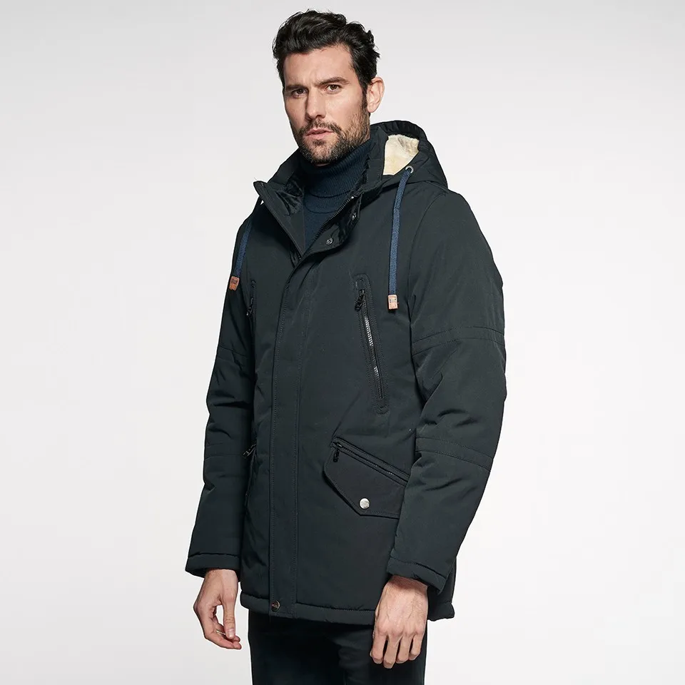 6XL Men 2018 Winter Long Casual Thick Fleece Jacket Parkas Men Russian ...