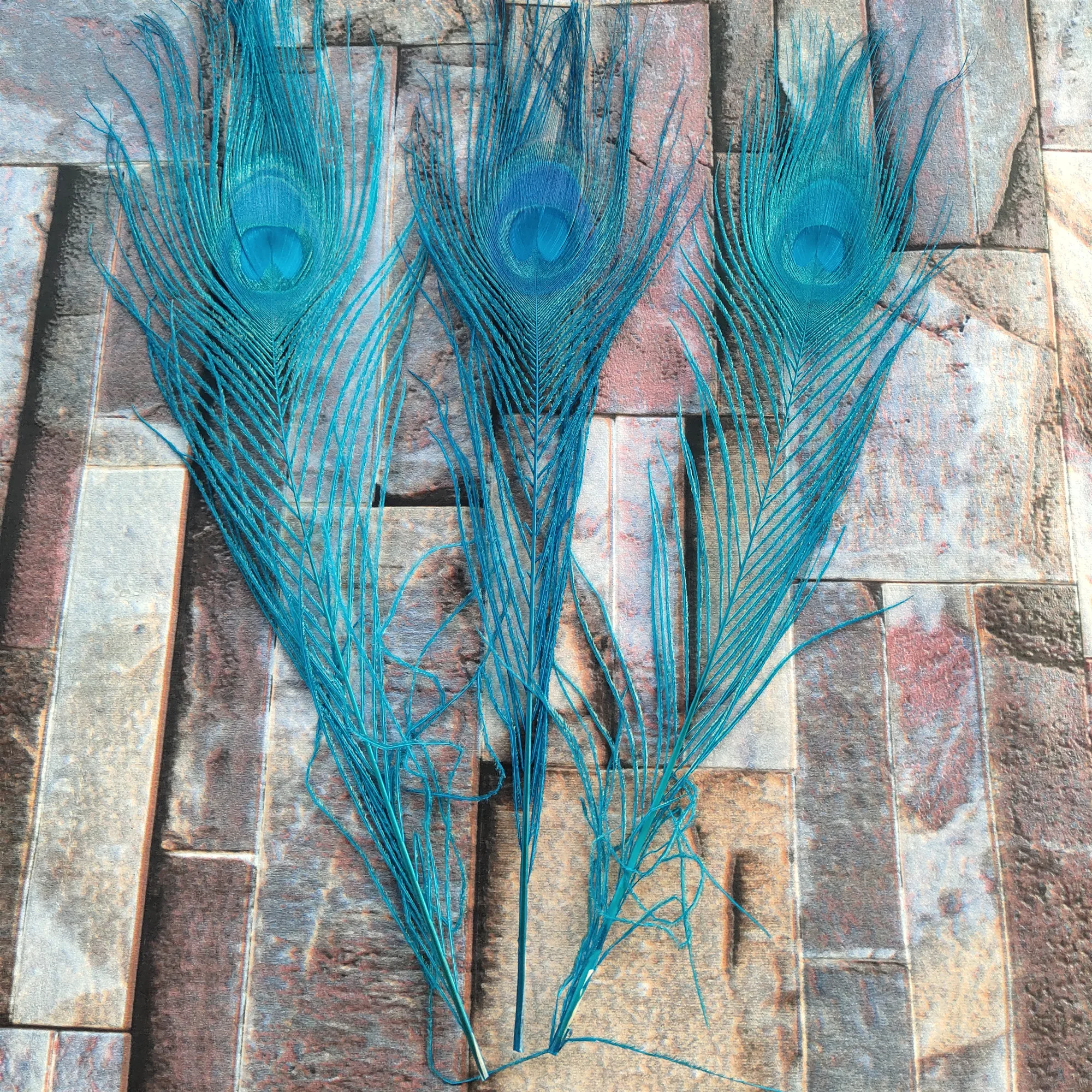 Plumas de pavo real de gran cantidad, 100 piezas, hermoso azul cielo ...