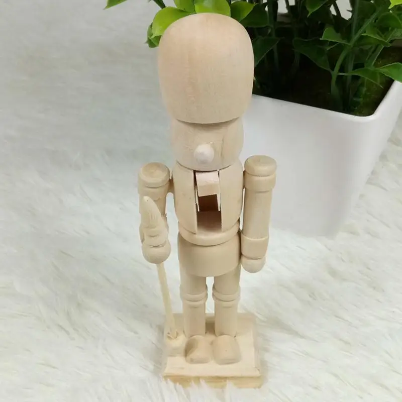12cm Nutcracker Puppet White Embryo Walnut Soldier Shaped Ornaments ...