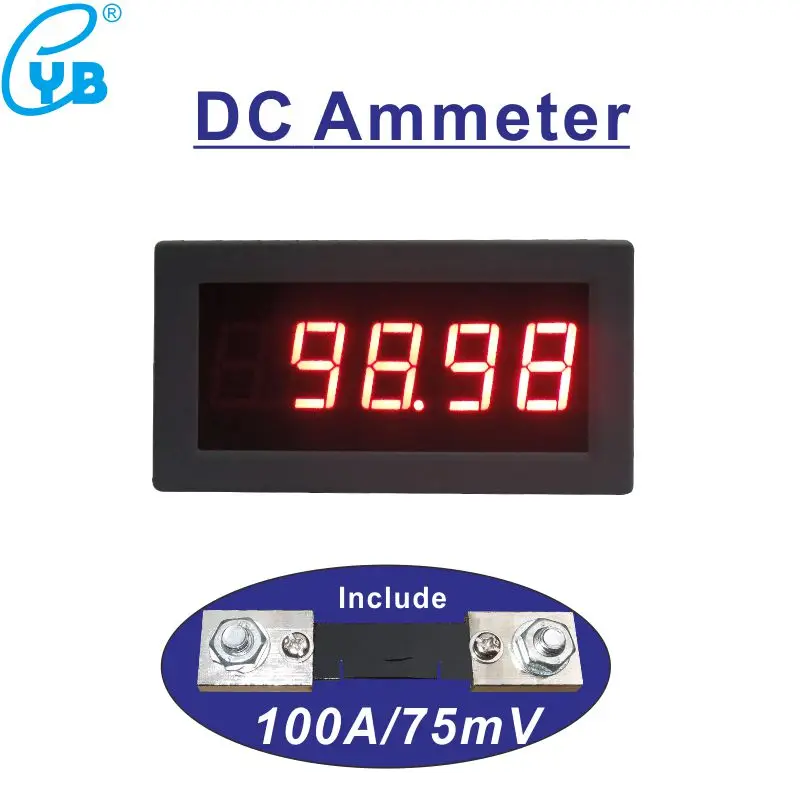 Dc 100a Current Meter Include Shunt 100a/75mv Dc Ampere Meter Power Dc ...