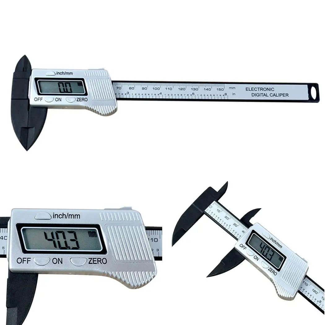 Plastic Carbon Fiber Electronic Digital Vernier 60g Silver 62mm x 30mm ...