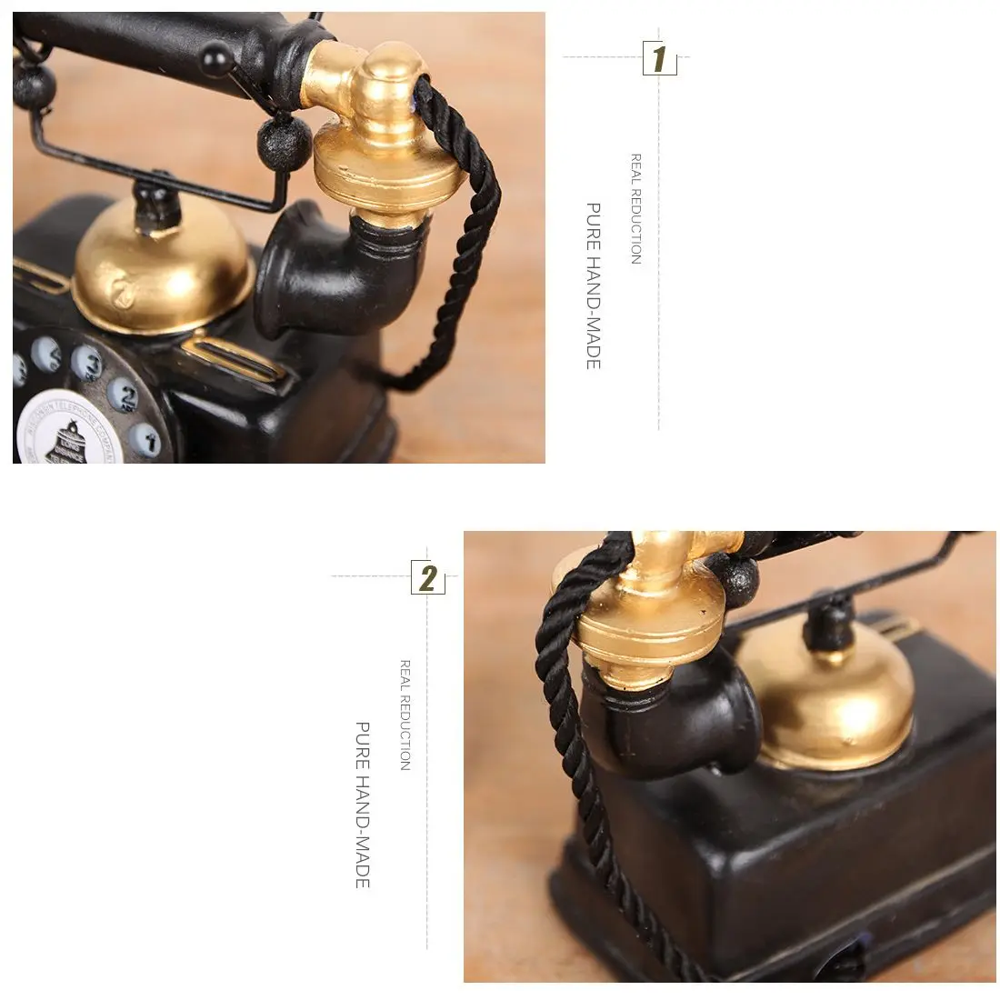 Industrial loft Retro Rotary Phone Model Crafts Decoration Shop Cafe ...