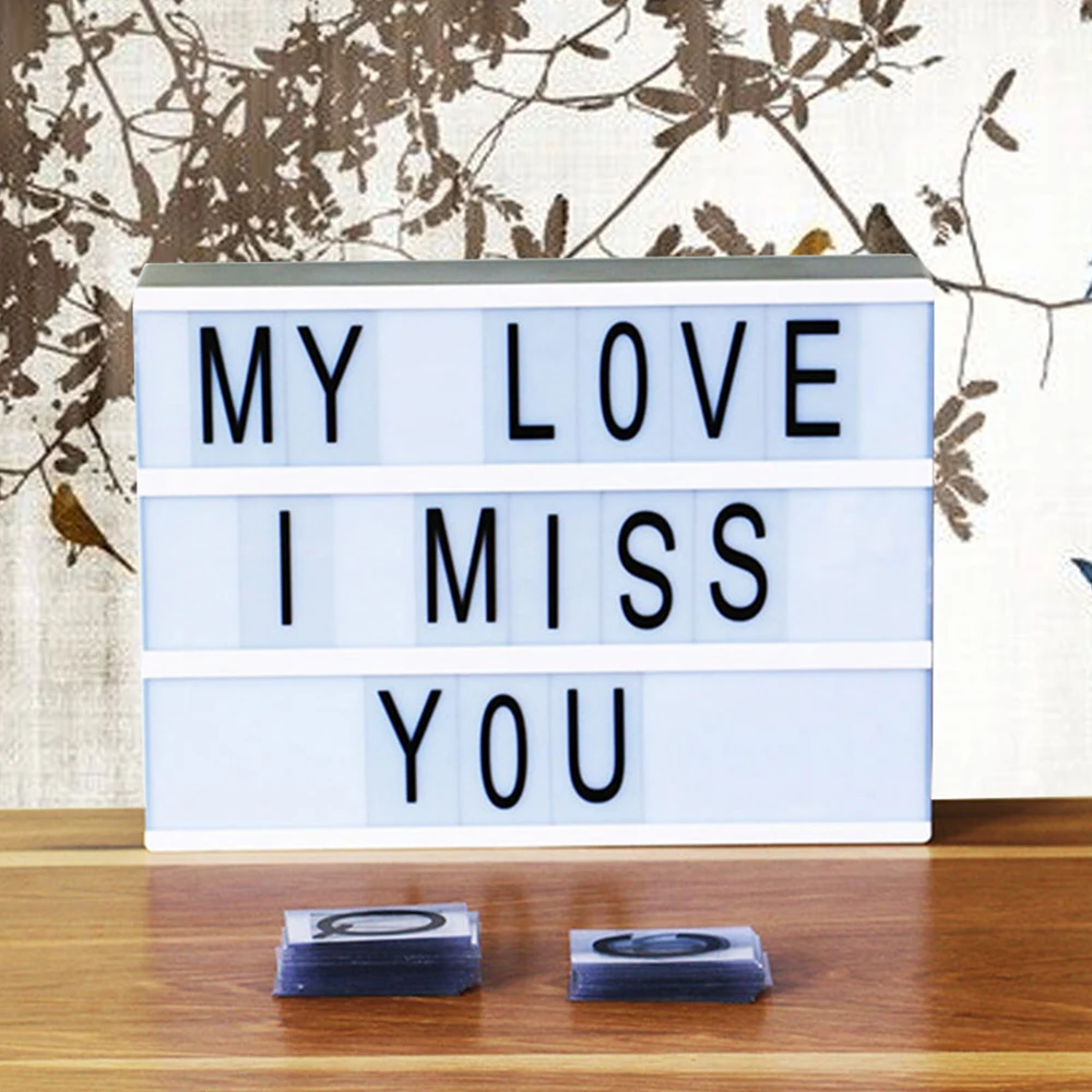 A4 Size Cinema Lightbox Children DIY Message Board With Black Letters ...