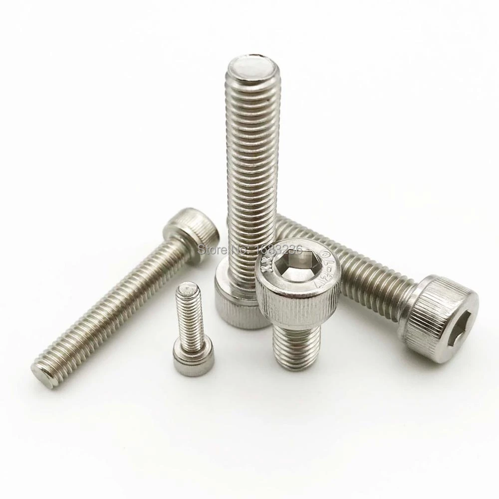 10/50pcs M2 M2.5 M3 M4 M5 M6 M8 304 A2-70 Stainless Steel Din912 Hexagon Hex Socket Cap Allen ...