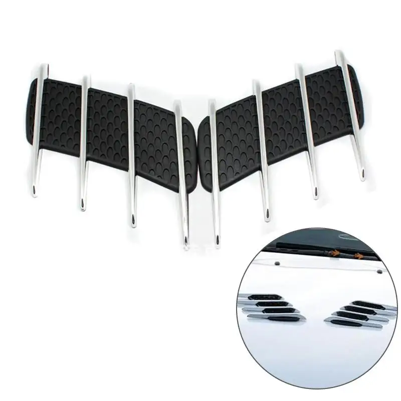1 Pair Cool Chrome Shark Gills 3D Car Stickers Side Vent Air Flow ...