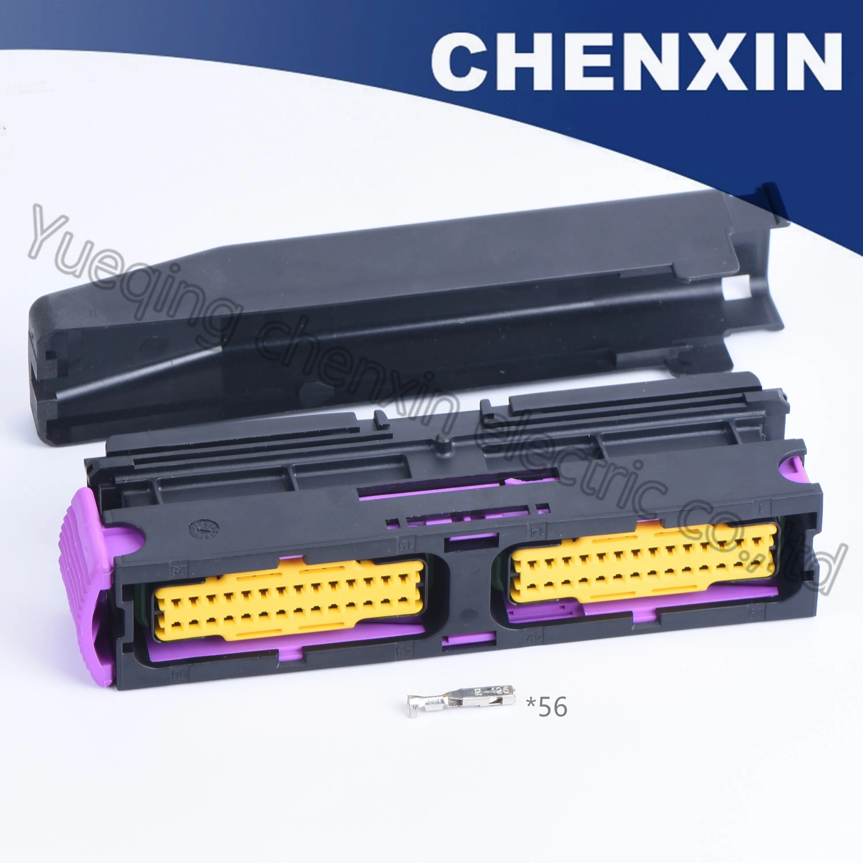 Black ECU 56 pin car waterproof female ECU electronic connector PCB ...