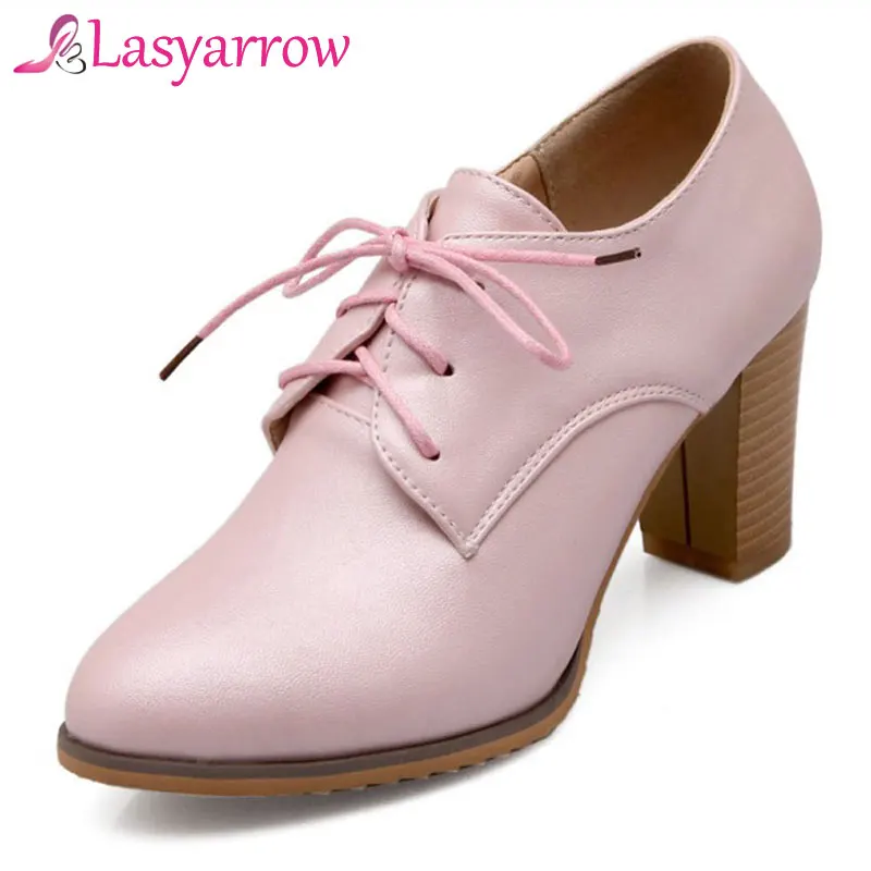 Lasyarrow High Heels Oxford Shoes For Women Autumn Thick Heel Women ...
