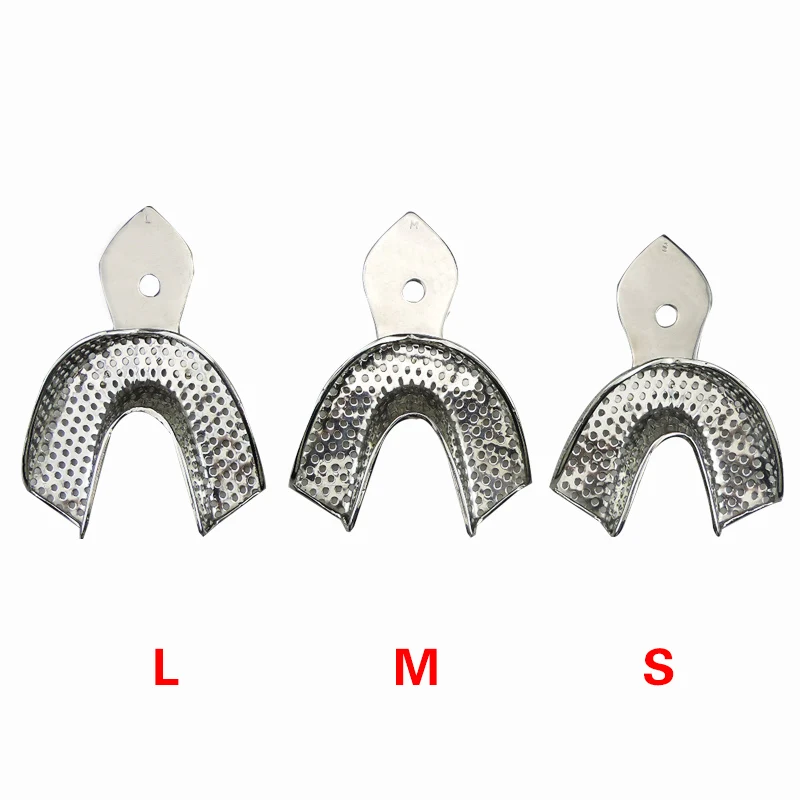 6pcs/Set Dental Impression Stainless Steel Autoclavable Denture ...