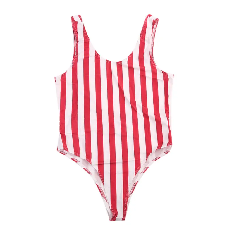 ITFABS Women bikini 2019 Red Striped simple style one piece Bikinis ...