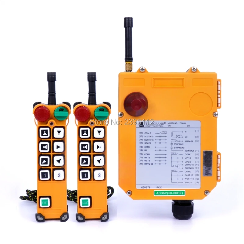 F24-8d Crane Controller 2 Transmitters 1 Receiver Industrial Telecrane ...