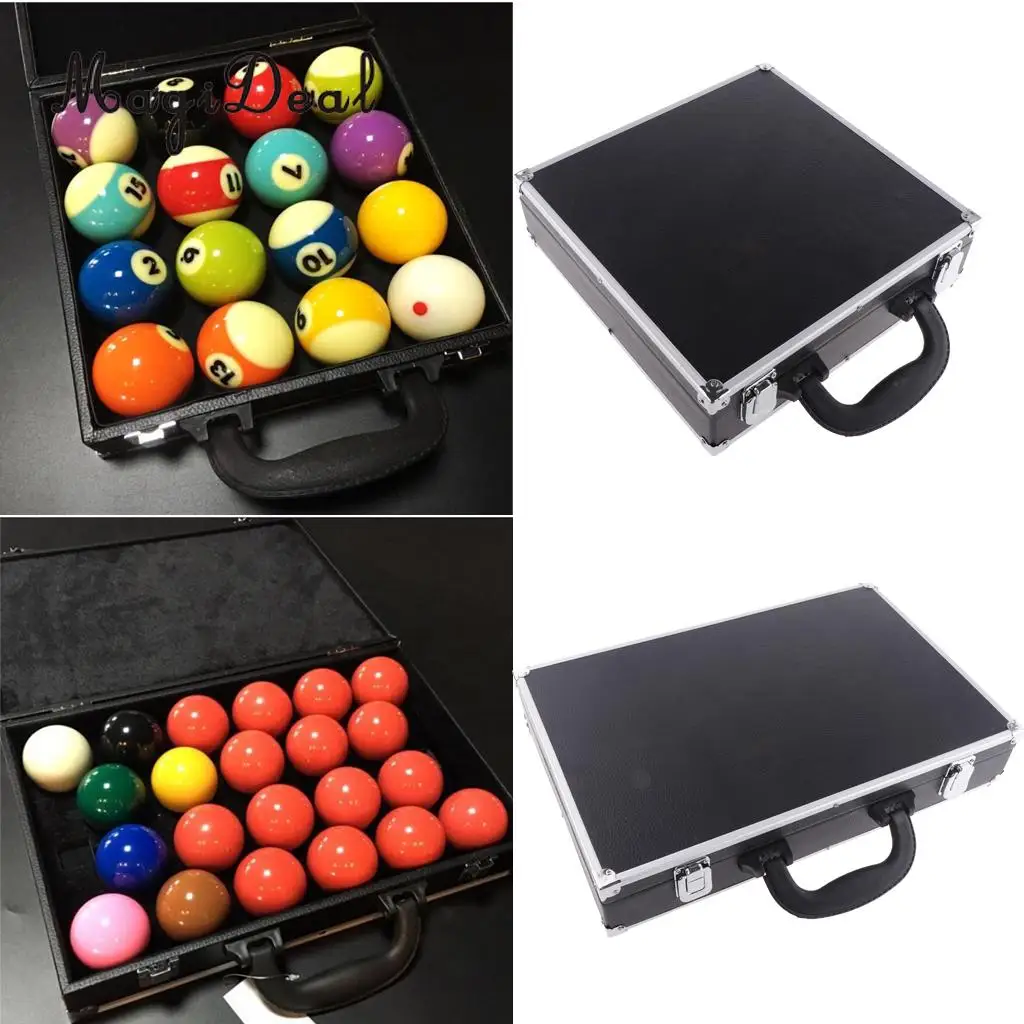 PU Billiard Storage Snooker Box Pool Box Balls Carrying Case For ...