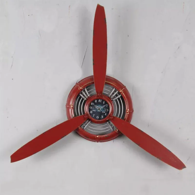 Industrial Air Plane Propeller Metal Wall Clock Aeroplane Home Art ...