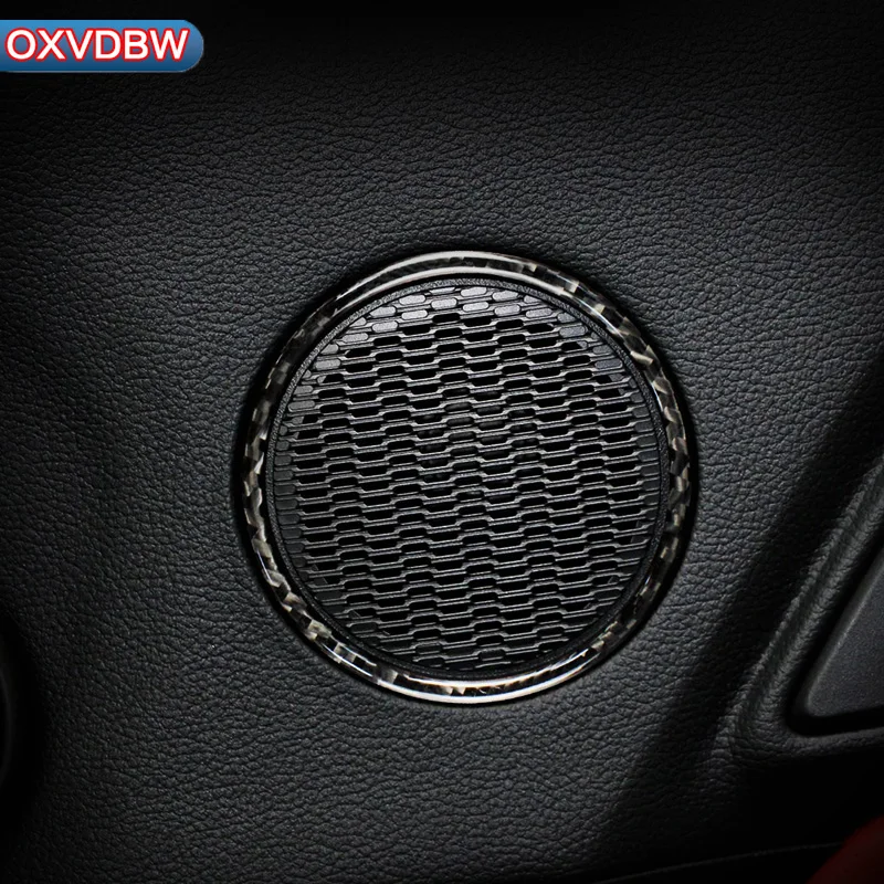 2pcs For Ford Mustang Carbon Fiber Car Door Audio Speaker Strip Cover ...