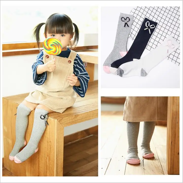 1 9Y Baby Toddler Girls Socks Bowknot Autumn Kids Long Sock School Girl ...