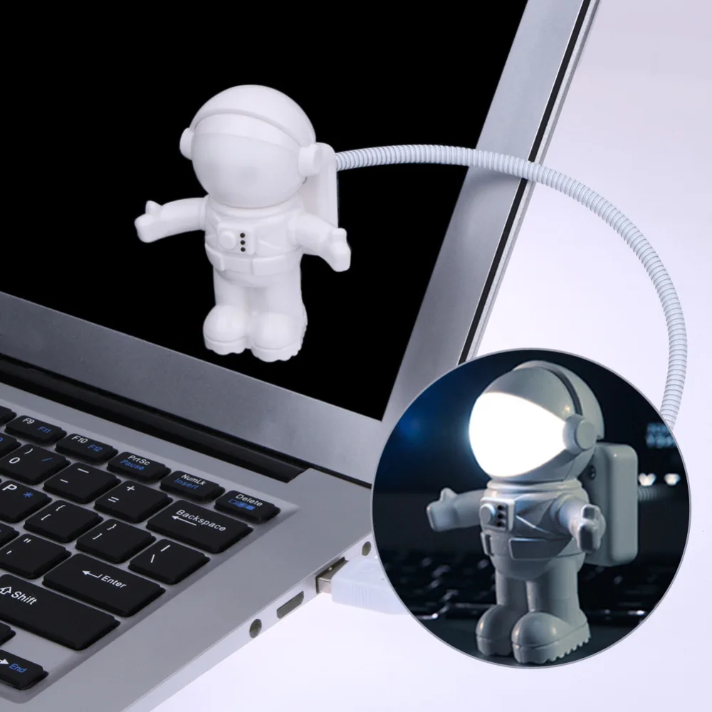 Divertido astronauta USB Gadget Spaceman USB LED luz ajustable noche ...
