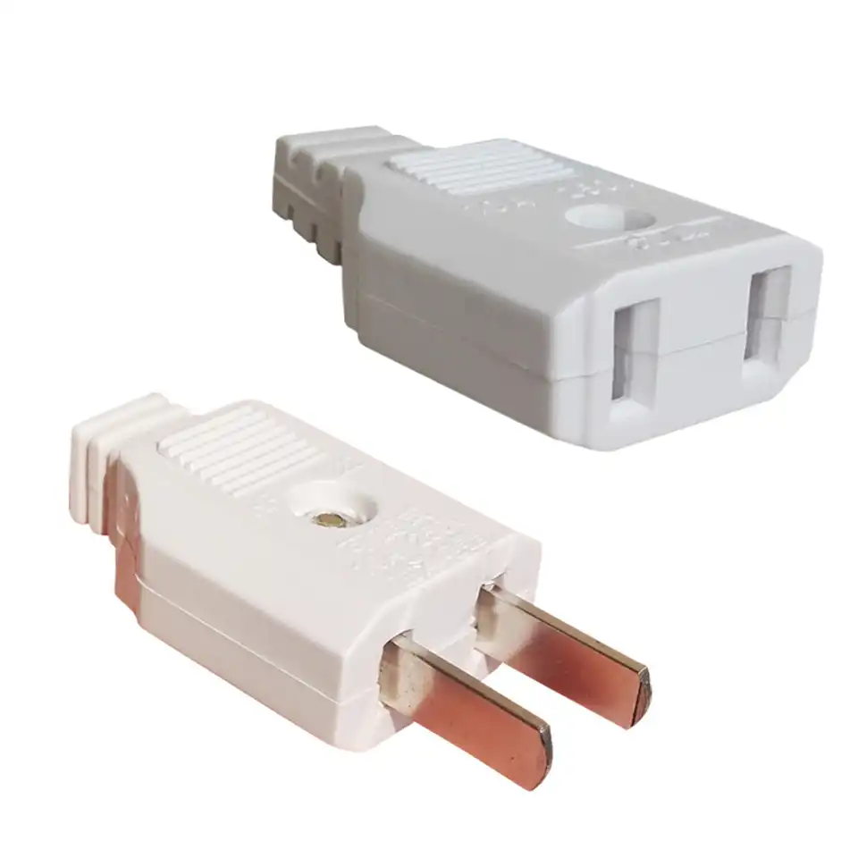 AU US American 2 Flat Pin AC Electric Power Male Plug Female Socket ...