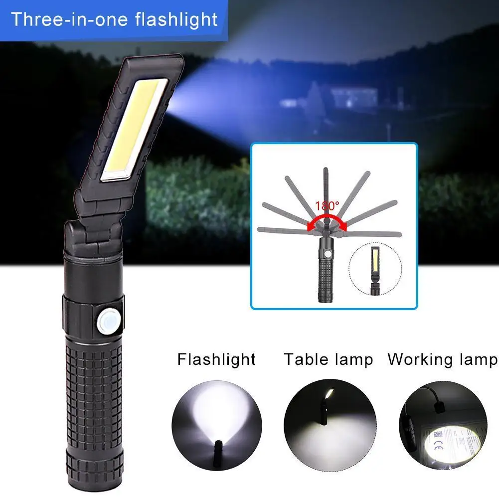 T6 1000 Lumens Multifunction 3 in 1 COB + LED 180 Rotation Workshop ...