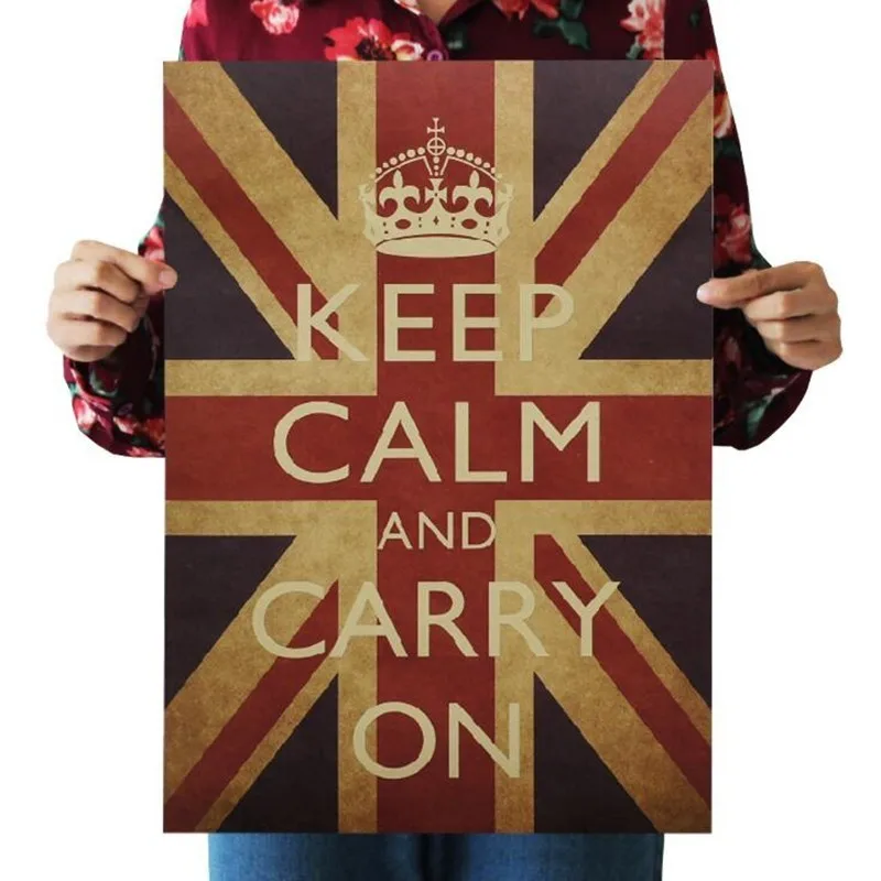 Vintage World War II British Keep Calm and Carry On Poster Room ...