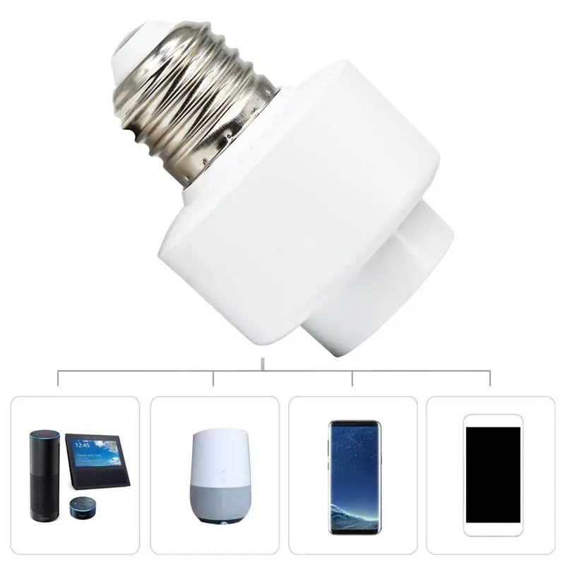 E27 E26 Wifi Control LED Light Bulb Socket Base Wireless Smart Lamp ...